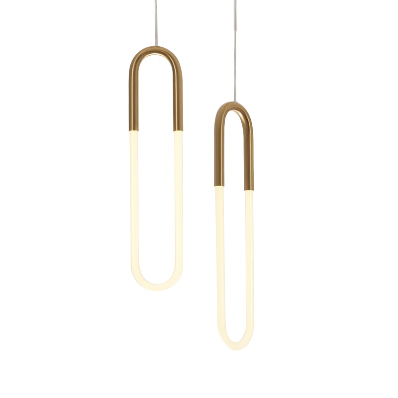 Nordic Pendant Lamp LED Simple U Shape Pendant Lights For Room Bedside ...
